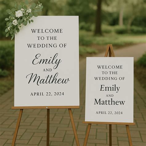 How Big Is A Wedding Welcome Sign