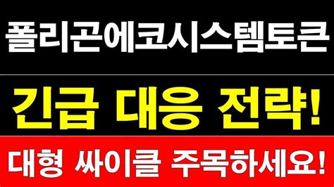 폴리곤에코시스템토큰 코인 긴급 대응 전략 대형 싸이클에 주목하세요 너보스 솔라나 수이 빅타임 유엑스링크 폴리곤