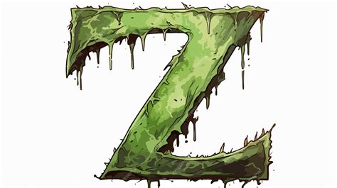 색 배경 에 있는 좀비 글자 Z 의 끔찍 한 일러스트레이션 프리미엄 Ai 생성 벡터
