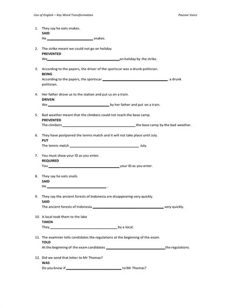 passive voice transformations pdf home and garden