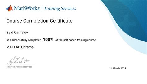 My Certificate Is Matlab