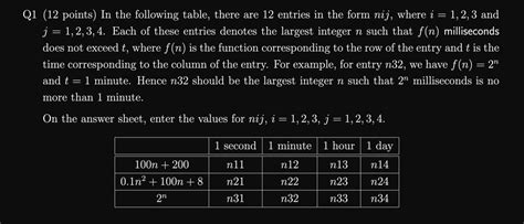 solved q1 12 points in the following table there are 12