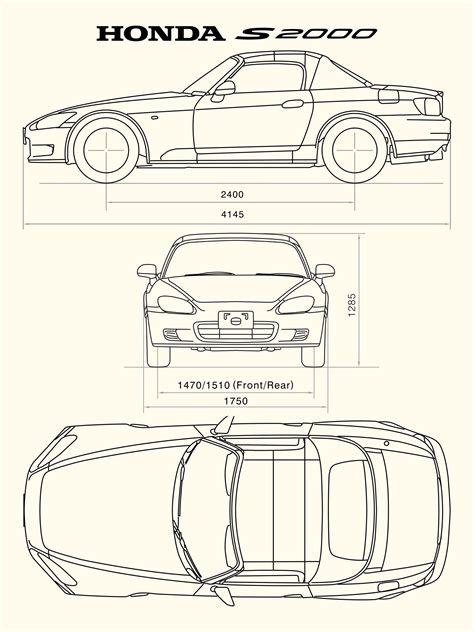 Artstation Honda S2000 2005 Car Blueprint Artworks Honda S2000