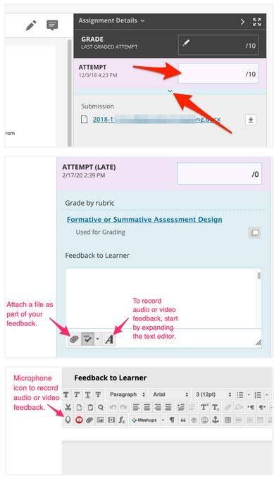 Blackboard Assignment Tool Grading And Feedback Teaching With