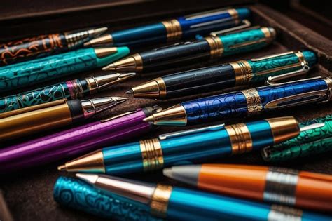 Box Of Assorted Pens Premium Ai Generated Image