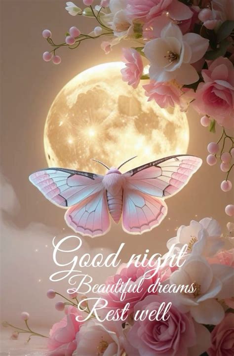 Pink Butterfly Night Greeting Good Night With Butterflies Good Night Beautiful Good Night