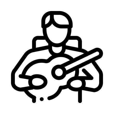 Bard Playing On Guitar Icon Vector Outline Illustration 17542400 Vector Art At Vecteezy