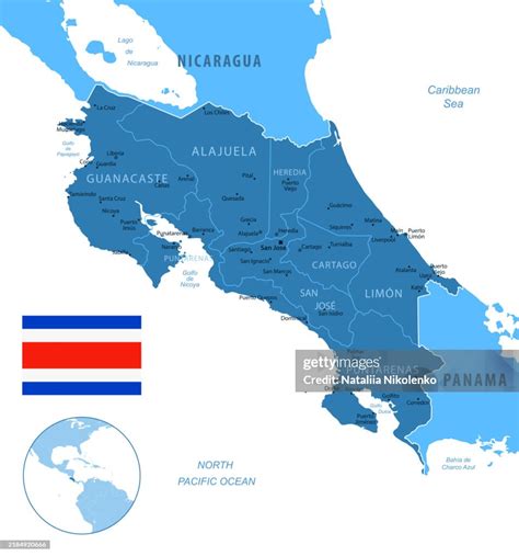 Costa Rica Detailed Map With Regions And Cities Of The Country High Res