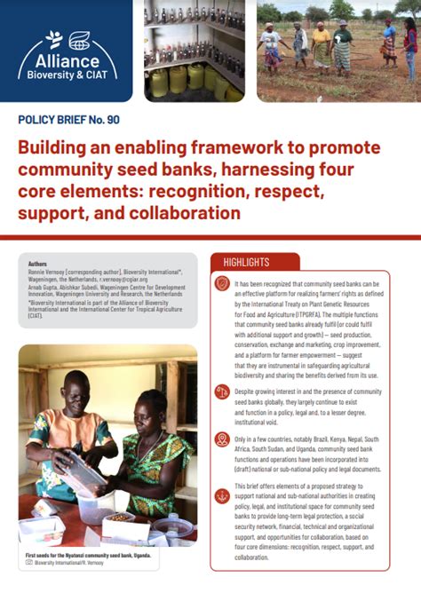 building an enabling framework to promote community seed banks