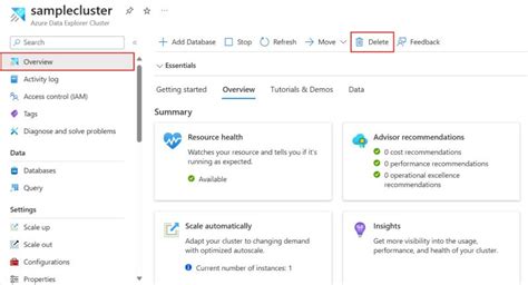 how to delete an azure data explorer cluster azure data explorer