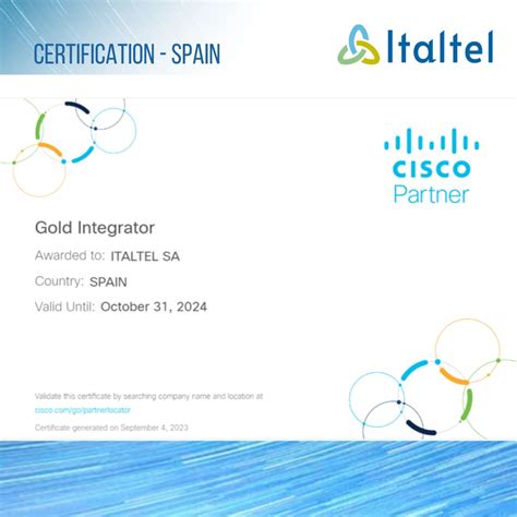 Italtel Sa Confirmed Again In 2023 Cisco Gold Integrator Italtel