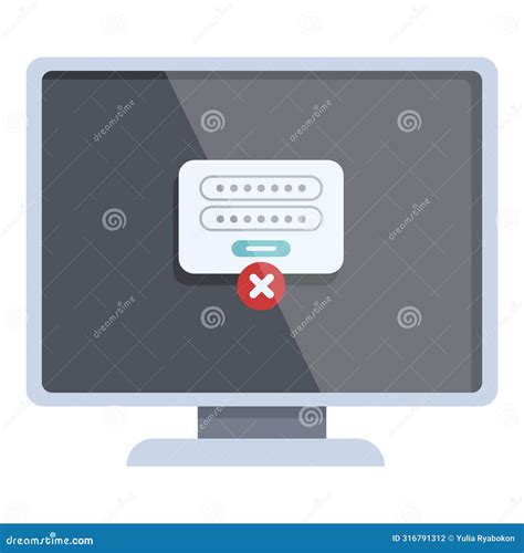 Computer Online Denied Icon Cartoon Vector Message Mistake Stock