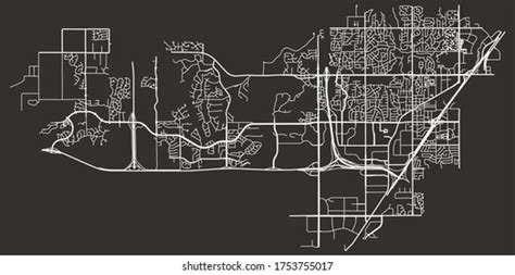 Urban City Vector Map Lenexa Kansas Stock Vector Royalty Free 1753755017 Shutterstock