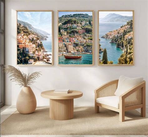 Positano Italy Prints Amalfi Print Set Amalfi Coast Wall Art Italy