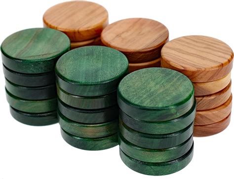 We Games Olive Wooden Backgammon Pieces In Green And Natural