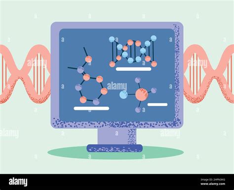 Computer Dna Genetic Study Stock Vector Image Art Alamy