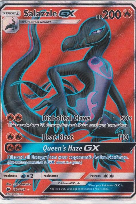 Salazzle Gx Full Art 132147 Pocket Monster