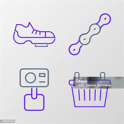 세트 라인 자전거 바구니 액션 익스트림 카메라 체인 및 신발 아이콘 벡터 강철에 대한 스톡 벡터 아트 및 기타 이미지 강철 고풍스런 금속 Istock