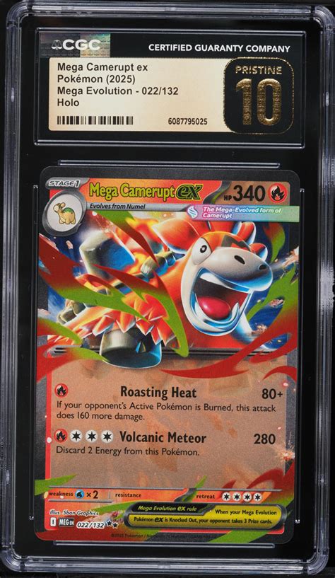 2025 Pokemon Mega Evolution Mega Camerupt Ex 22 Cgc 10 Pristine On Fanatics Collect