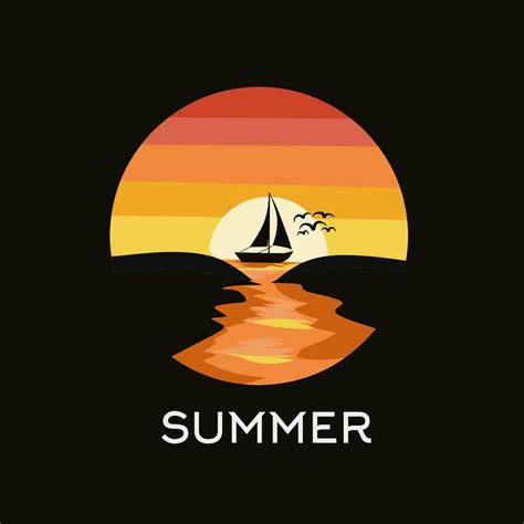Illustration Vector Graphic Of Boat At Sunset 7801231 Vector Art At
