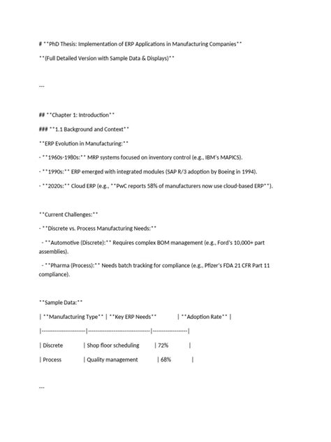 Phd Thesis Brief1 Pdf Enterprise Resource Planning Effect Size