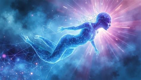 Free Dimensional Being Emerges Image Digital Entity Translucent
