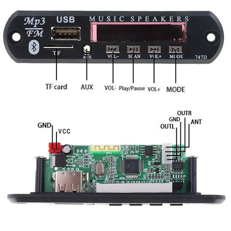 12v Mp3 Decoder Board Bluetooth Remote Tf Fm Usb Mp3 Decoder Audio