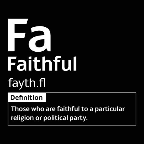 Faithful English Word Definition Digital Print Design For T Shirts And