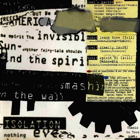 Carátula Interior Frontal De Fools Garden Lemon Tree Cd Single