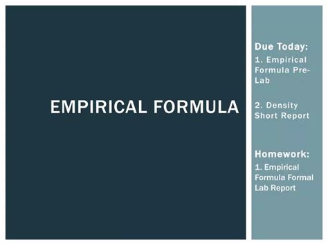 PPT Empirical Formula PowerPoint Presentation Free Download ID