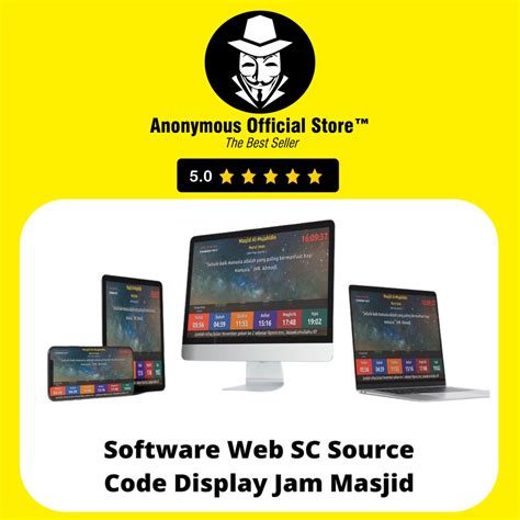 jual program source code website display waktu jam masjid realtime pro