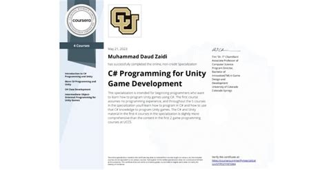 Daud Zaidi On Linkedin Completion Certificate For C Programming For