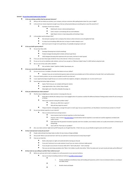 Startup Checklist Pdf