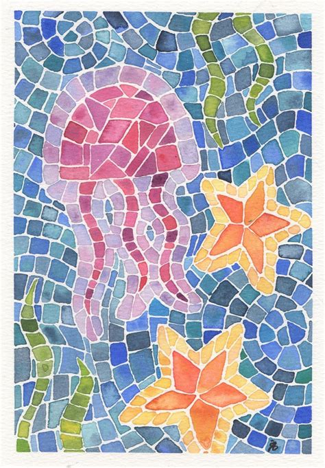 Stained Glass Mosaic Kit Under The Sea Theme Arte Doodle Paper