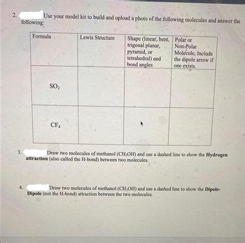 Answered: 2. Use your model kit to build and upload a photo of the following molecules and ...