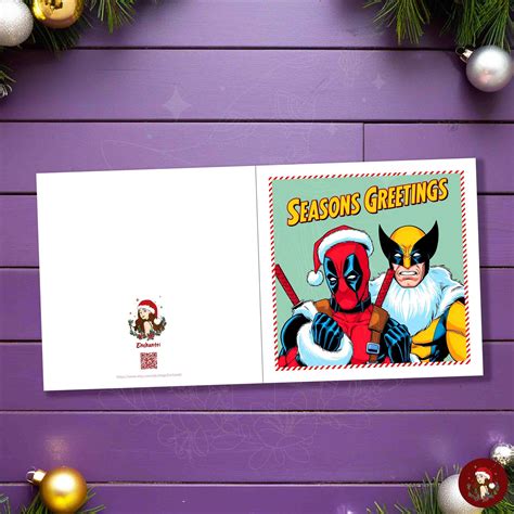 Deadpool And Wolverine Christmas Greetings Card With Envelope Etsy Uk