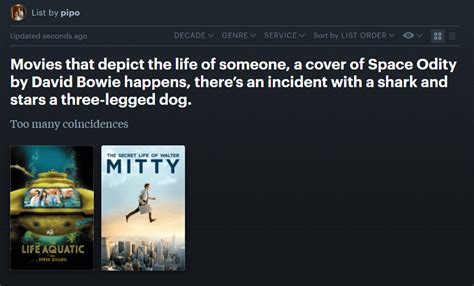 Very Weirdly Specific List Rletterboxd