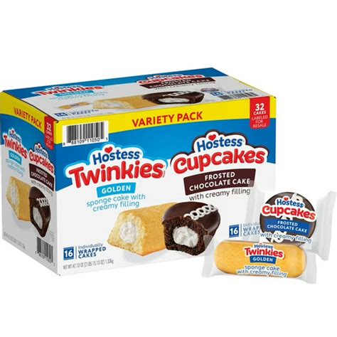 Hostess Twinkies And Cupcakes Variety Pack Snack Cakes 32 Pk