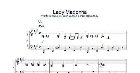 Lady Madonna Piano Vocal And Guitar Chords Print Sheet Music Now
