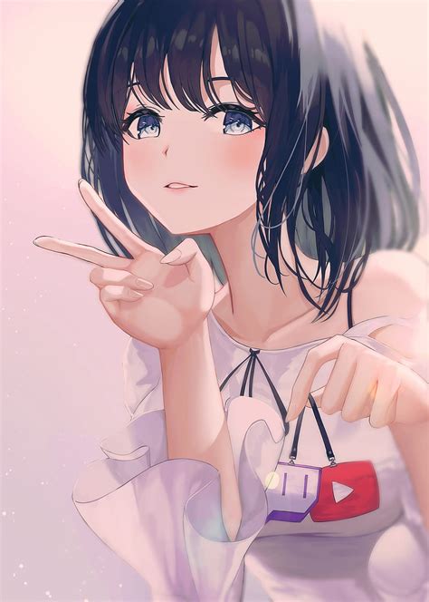 Dark Blue Haired Anime Girl