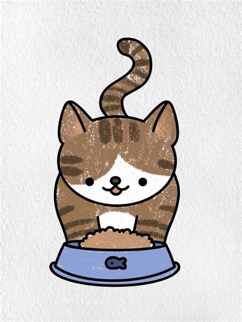 Cat Eating Drawing Helloartsy Cat Eating Drawing Helloartsy