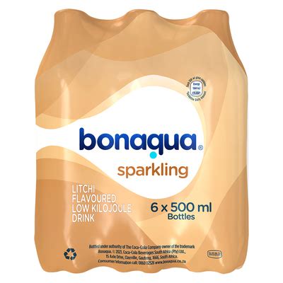 Bonaqua Litchi Flavoured Sparkling Water 500ml X 6 Pnp