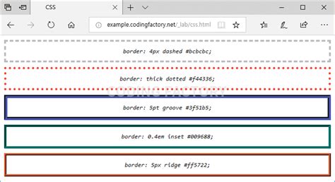 Css Reference Border Coding Factory