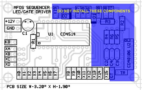 16 Step Sequencer Auxiliary Gate Switch And Led Driver Pcb Designators