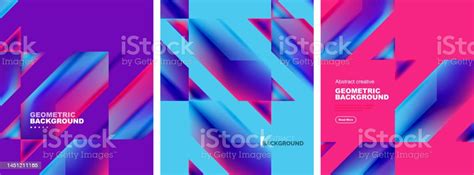 추상적인 배경 집합입니다 겹치는 기하학적 요소 구성 배경 화면 배너 배경 카드 책 그림 방문 페이지에 대 한 벡터 일러스트 레이 션 0명에 대한 스톡 벡터 아트 및 기타