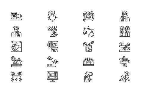 Science Fair Icons Icons Ft Science And Vector Envato