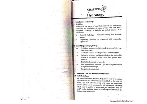 Engineering Hydrology Solutions For Water Resource Management Studocu