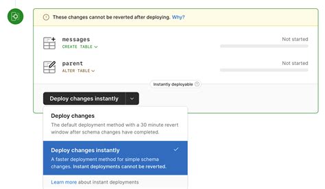 Instant Deploy Requests — Planetscale