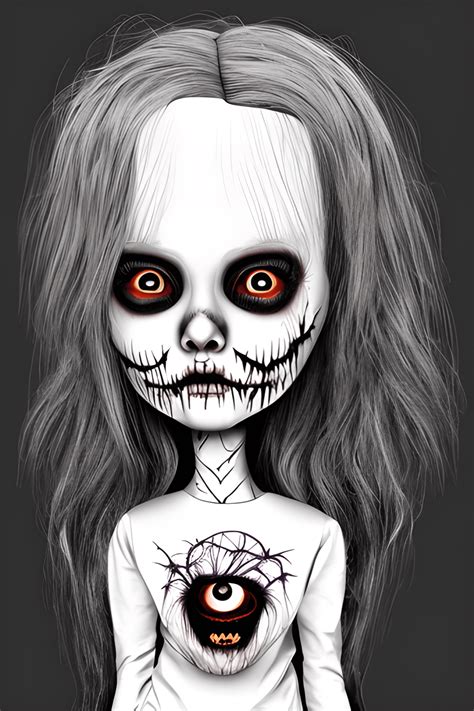 Halloween Creepy Doll Sitting Vector Creative Fabrica