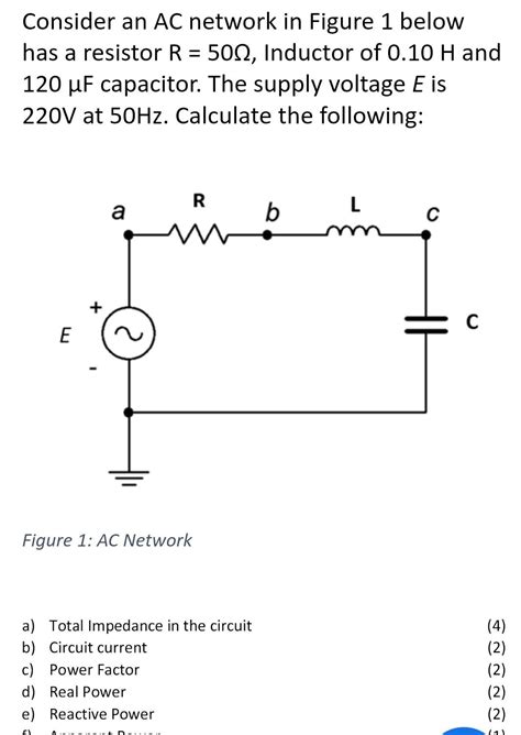 Solved Consider An AC Network In Figure 1 Below Has A Chegg Com